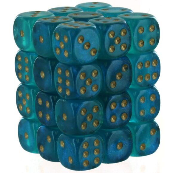 Chessex | Games | Borealis Tealgold 2mm D6 Luminary Dice Block 36 Dice ...